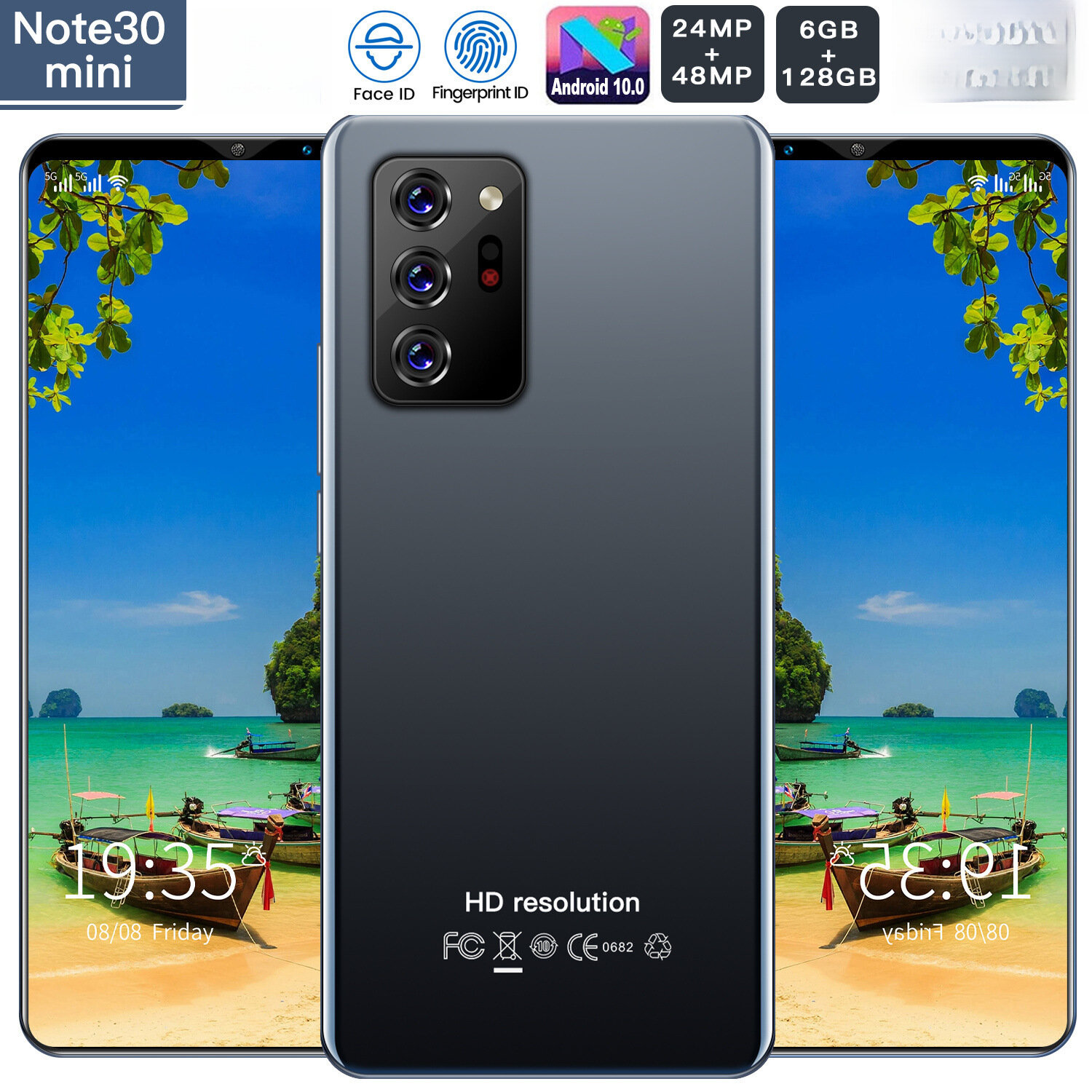 Телефон Note30mini, 5G, Android, 5.5", черный — фото 1