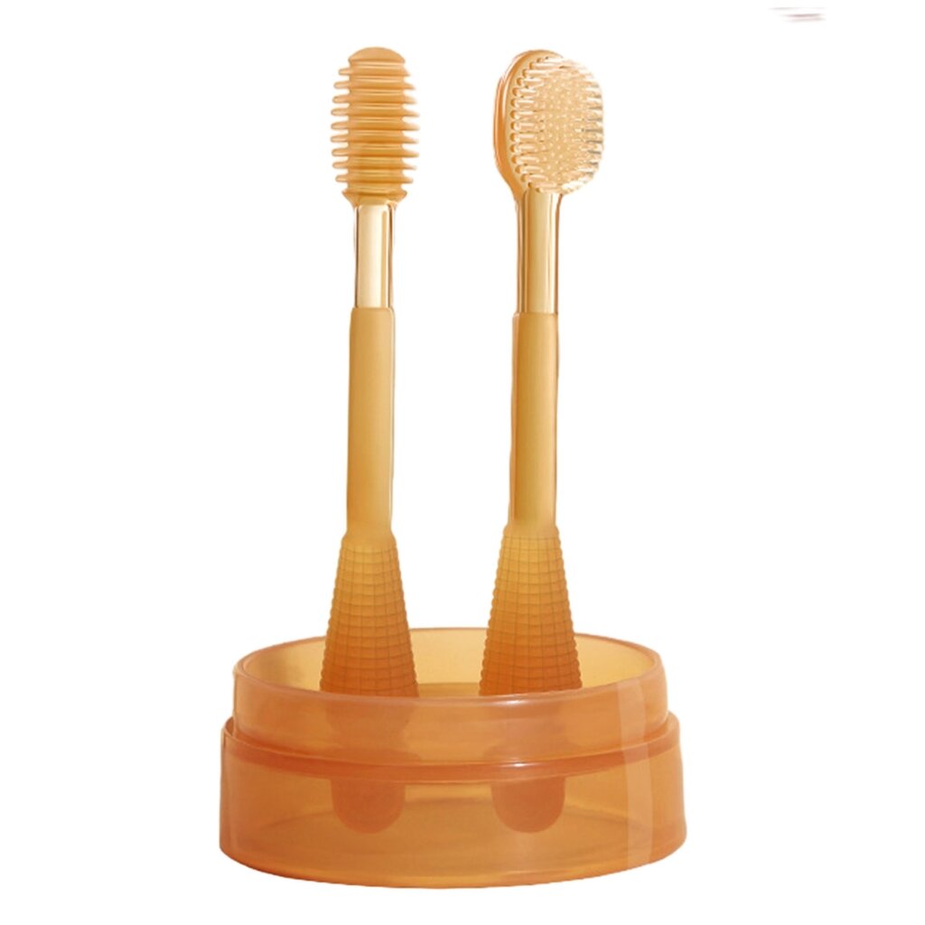 1 Комплект Мягкой Силиконовой Детской Зубной Щетки, Язычковая Щетка для Тренировки и Прорезывания Зубов, Инструмент Для Чистки Молочных Зубов с Пылезащитным Чехлом