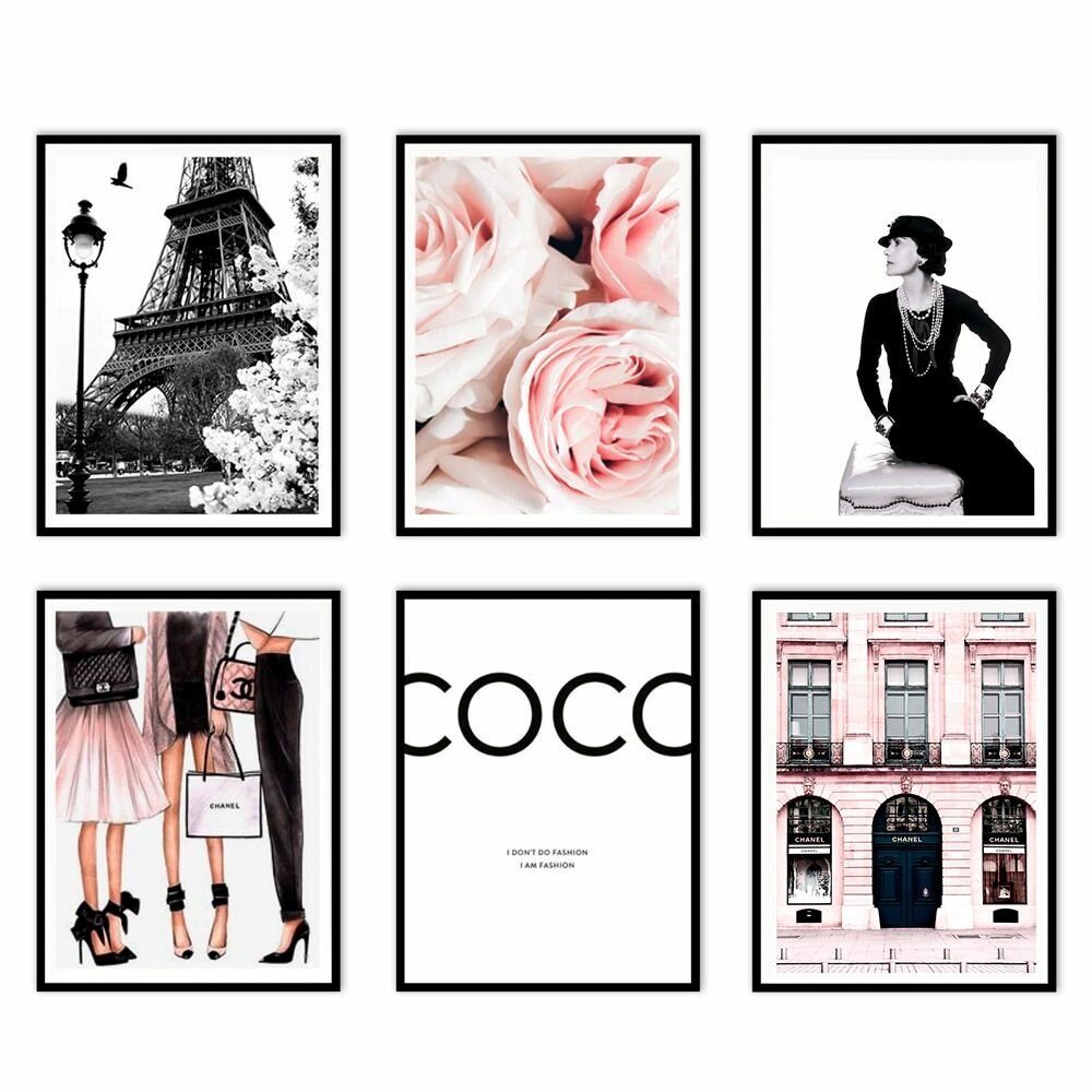 Набор постеров Коко Шанель №5, 40х60 см, 6 шт.