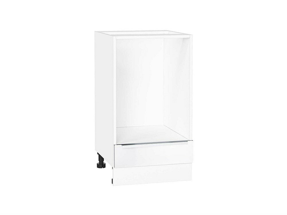 VVT Шкаф нижний под духовку Фьюжн Белый, Silky White, 450 В*Ш*Г 816*450*476, фасад МДФ Silky White, корпус Белый Silky White