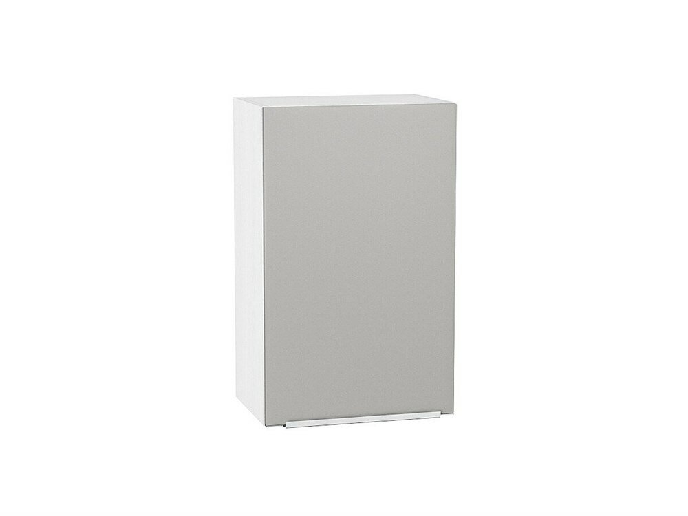 VVT Шкаф верхний с 1-ой дверцей Фьюжн Белый, Silky Light Grey, 720, 450 В*Ш*Г 716*450*320, фасад МДФ Silky Light Grey, корпус Белый Silky Light Grey