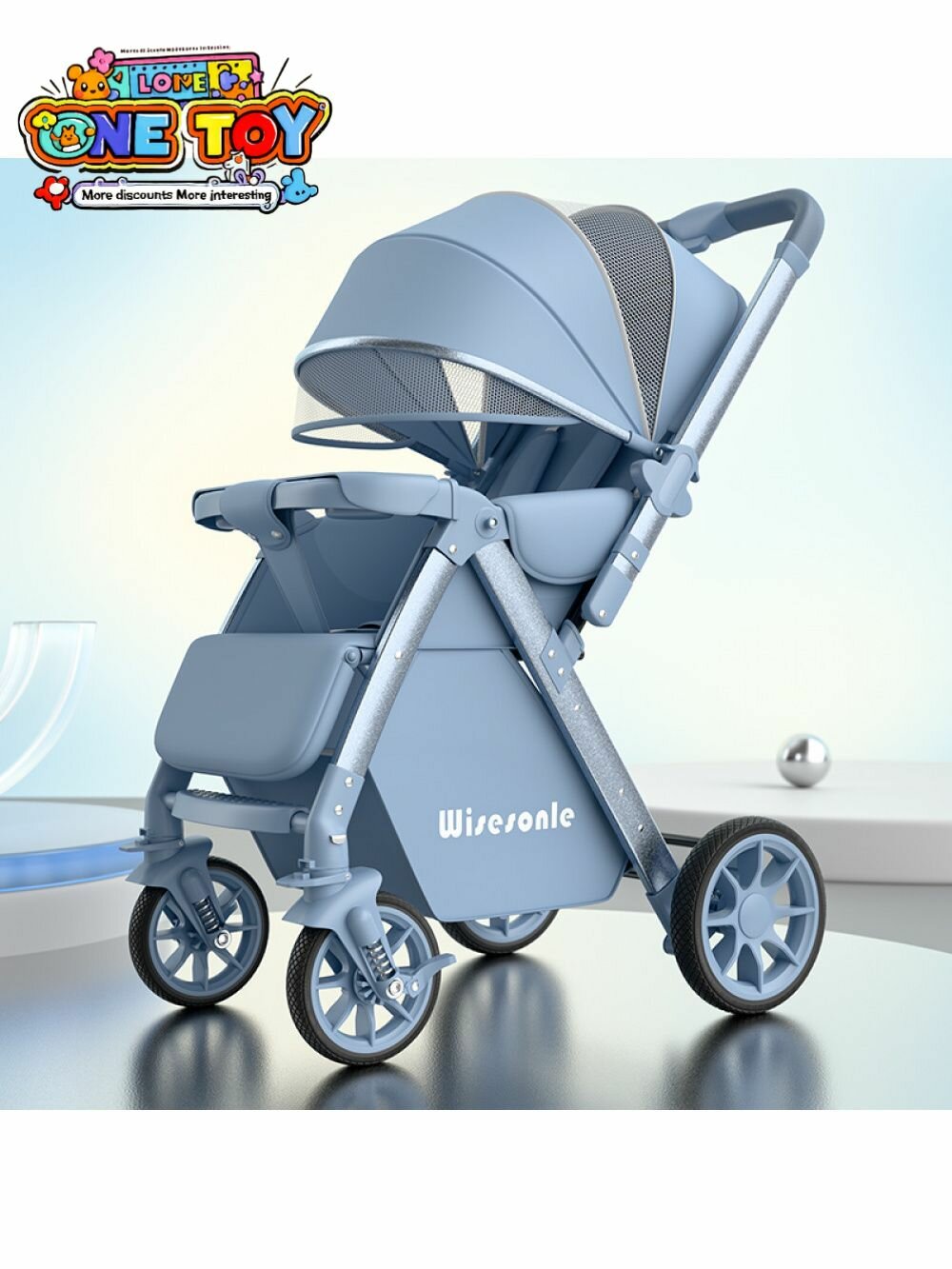 Коляска Wisesonle, прогулочная, для детей от 0 лет, резина, поворотные передние колеса