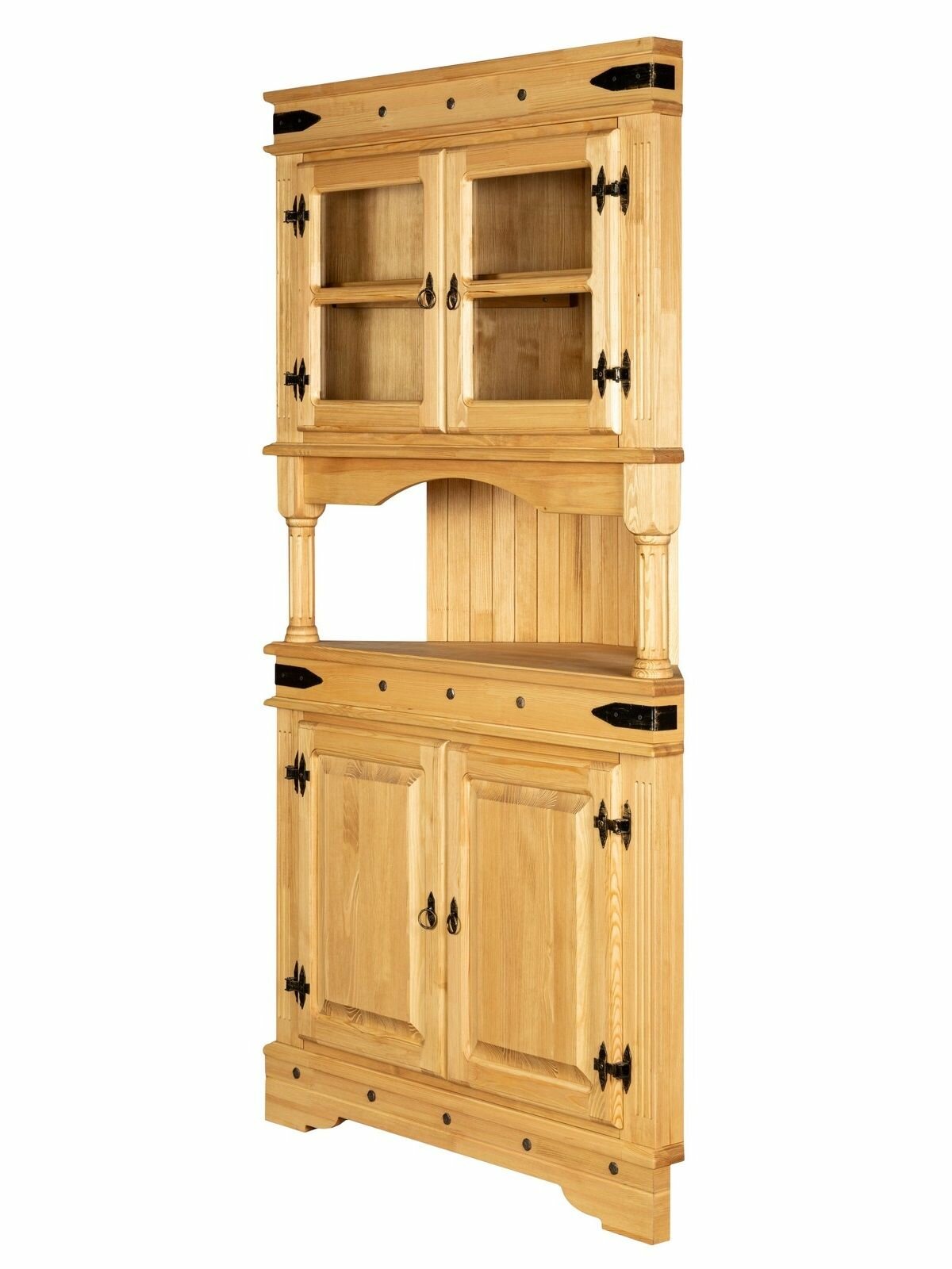 Буфет "викинг 02" (угловой) из массива сосны (бейц)