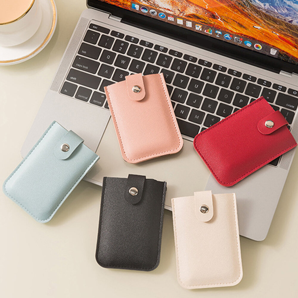 Выдвижной держатель для карт, много отделений для карт, держатель для кредитных карт, карман из искусственной кожи, визитница с кнопками