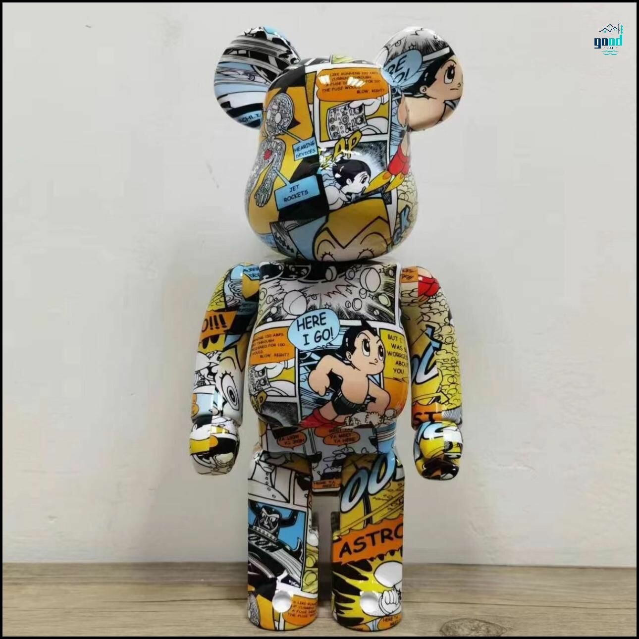 Коллекционная фигурка Bearbrick, игрушка 400% статуэтка мишка бирбрик"Mighty Atom" подарок toyking 81-good value -enj