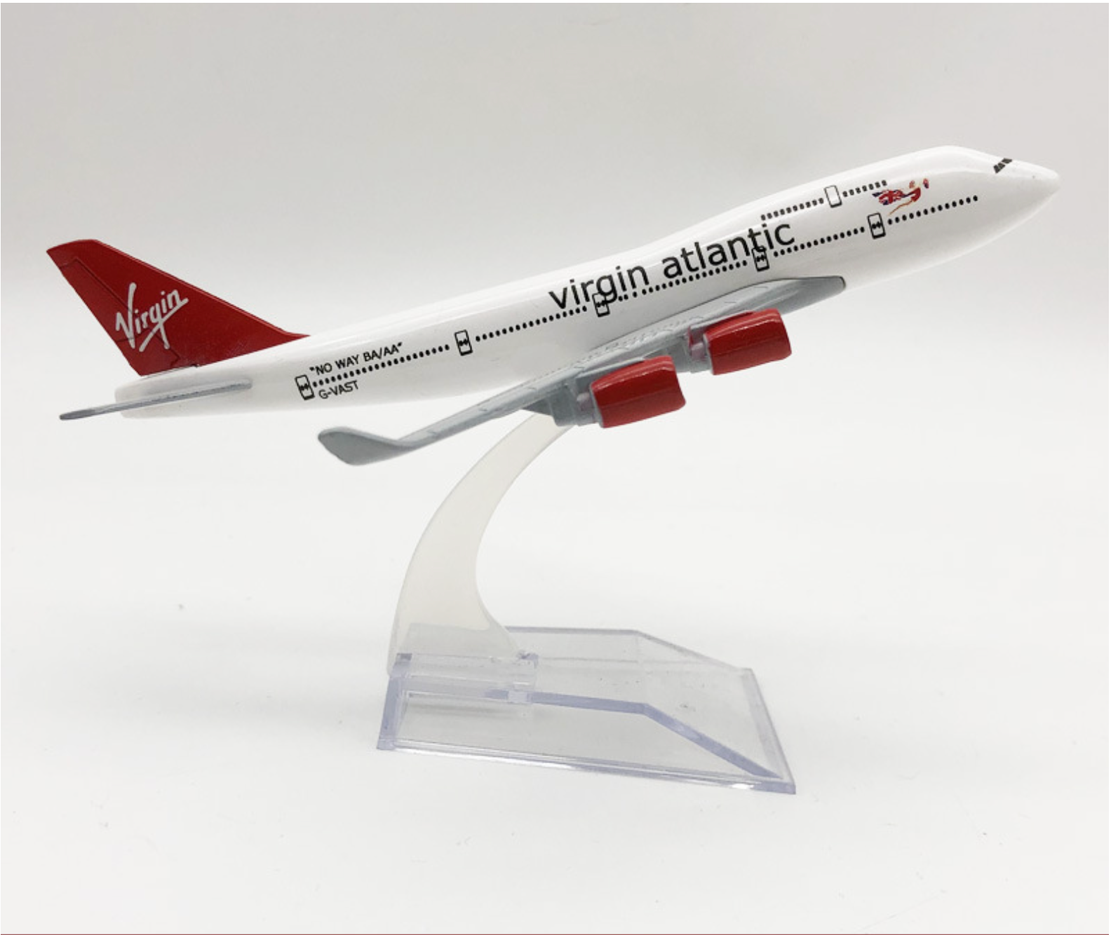 Металлическая модель самолета "Virgin Atlantic Boeing 747", металл, 1:400