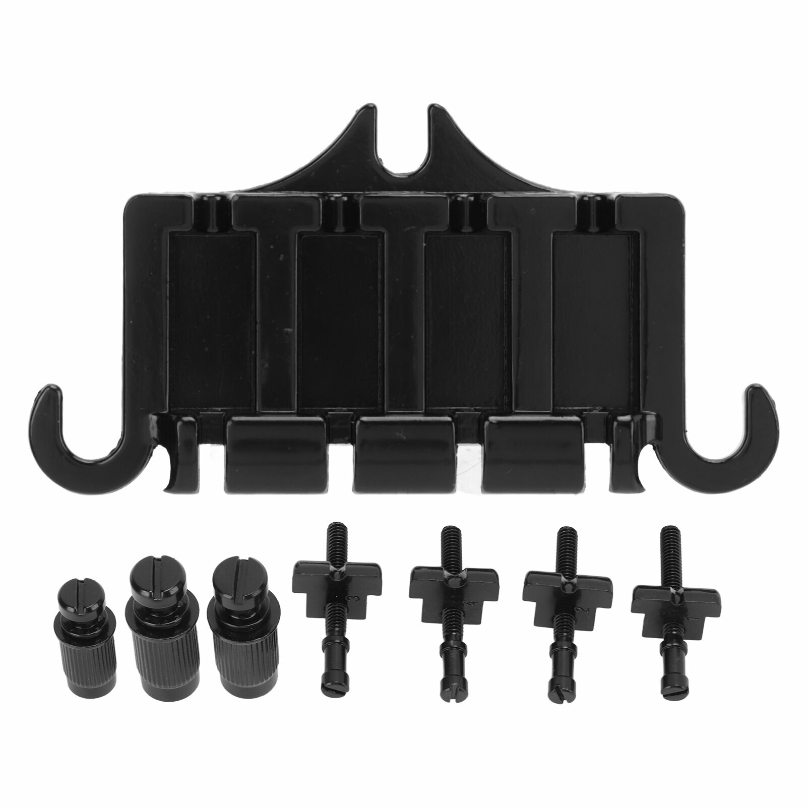 4-струнная электрическая бас-гитара с металлическим бриджем и сменными струнодержателями, с винтами, прочные, черного цвета