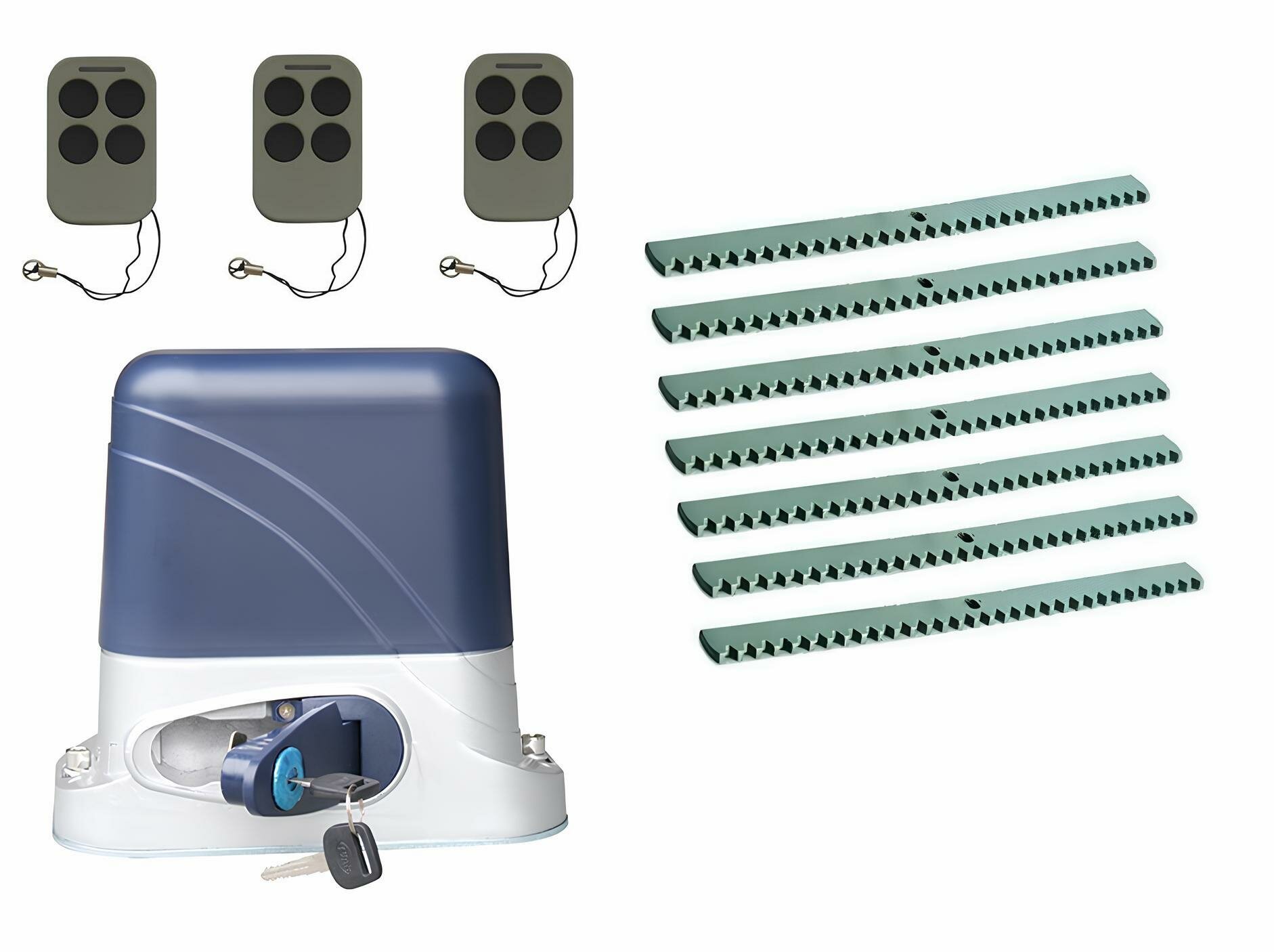 Автоматика для откатных ворот KSL-800 KIT-KR7-Т3, комплект: привод, 3 пульта, 7 реек