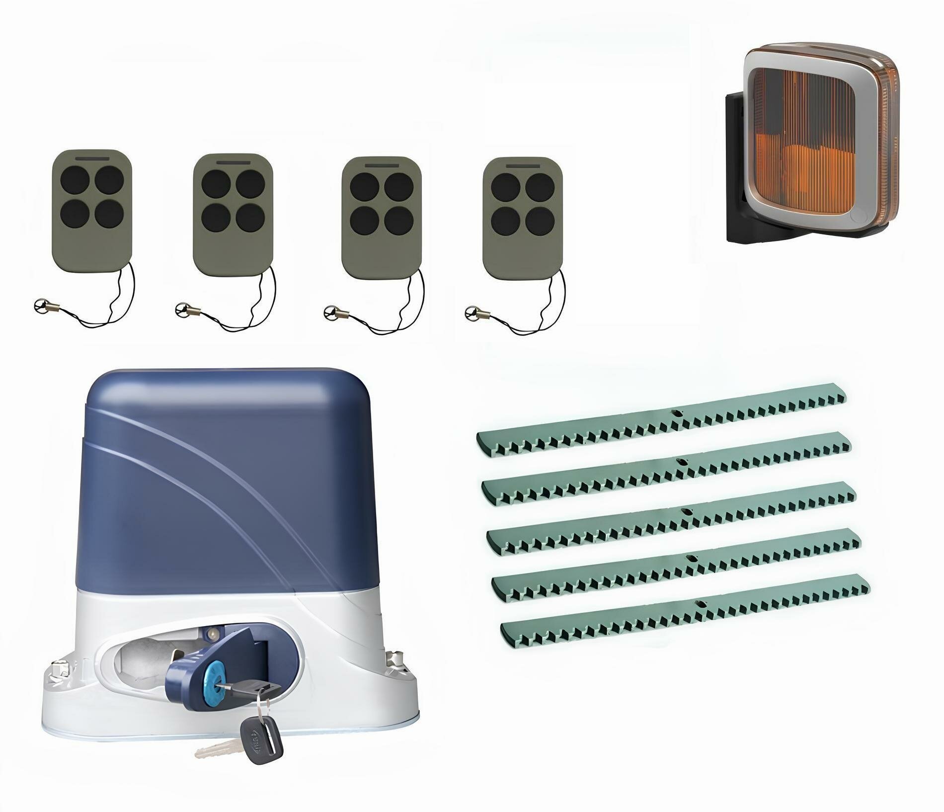 Автоматика для откатных ворот KSL-1300 KIT-L2K5-Т4, комплект: привод, 4 пульта, лампа, 5 реек