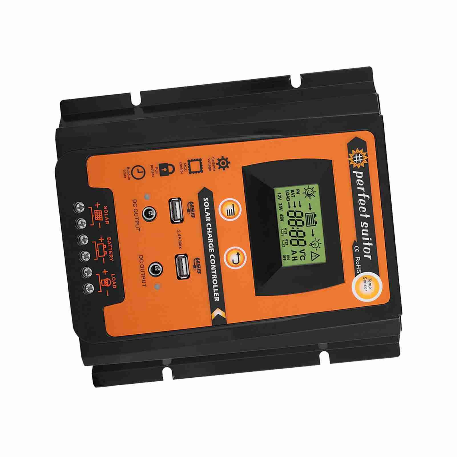 12 В/24 В 50 А ШИМ и MPPT укороченная версия контроллера солнечного заряда солнечная панель регулятор батареи двойной USB ЖК-дисплей