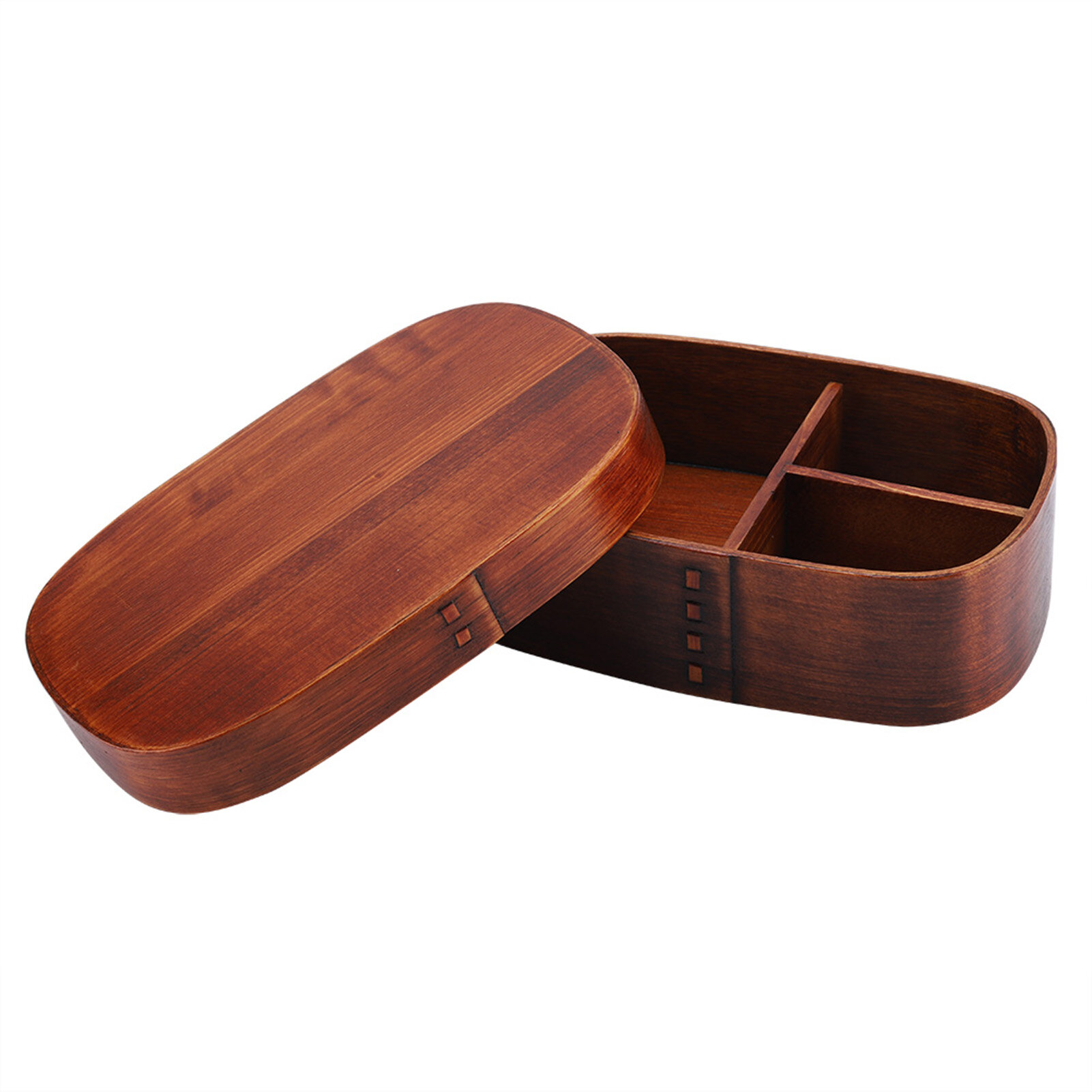 Деревянные Контейнеры: Натуральный Японский Кедр 18x12x5.5 См Экологичный И Безопасный - Портативный Ланч-Бокс С Съемным Разделителем Для Идеальной Организации Блюд Для Пикника И Работы