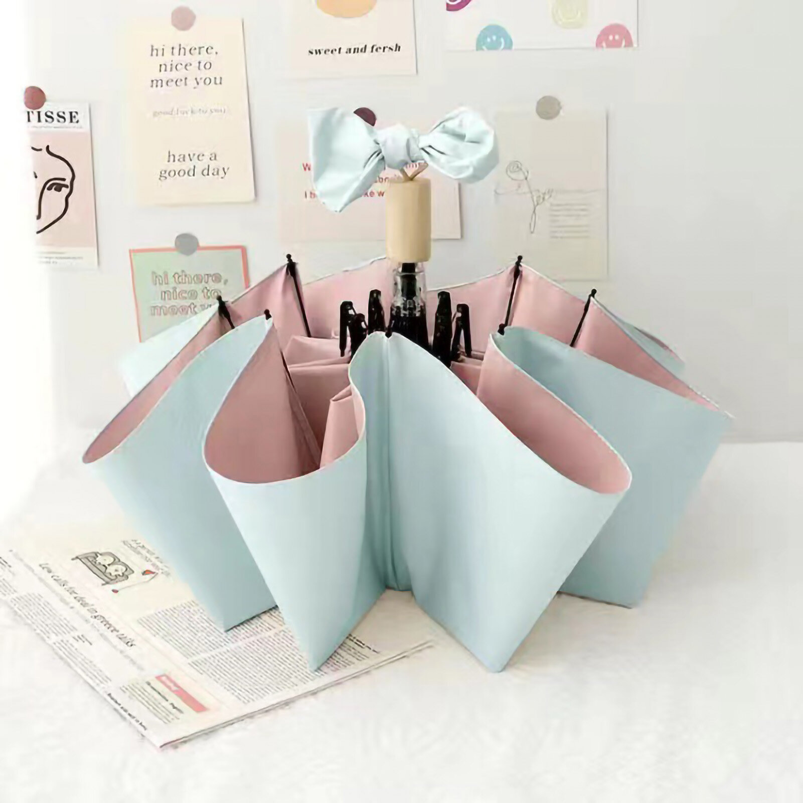 Складное солнце зонтичное ультрафиолетовое ультрафиолетовое ультрафиолетовое блокирование чистого цвета черный резиновый солнцезащитный зонтик для дождя или синего синего цвета и розового