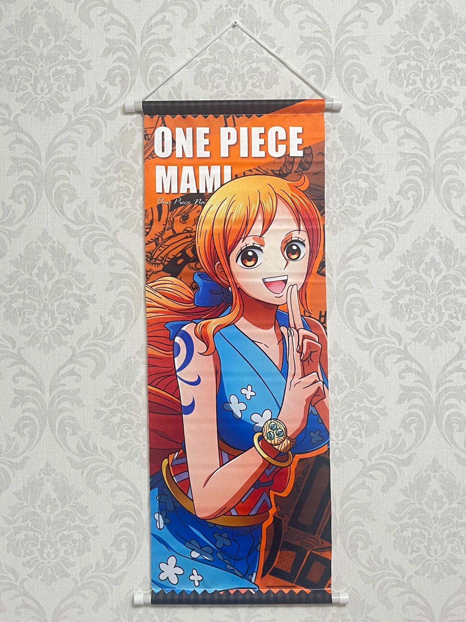 Гобелен плакат панно на стену Кошка-воровка из аниме Ван Пис (One Piece) - Нами (Nami) 70х25 см