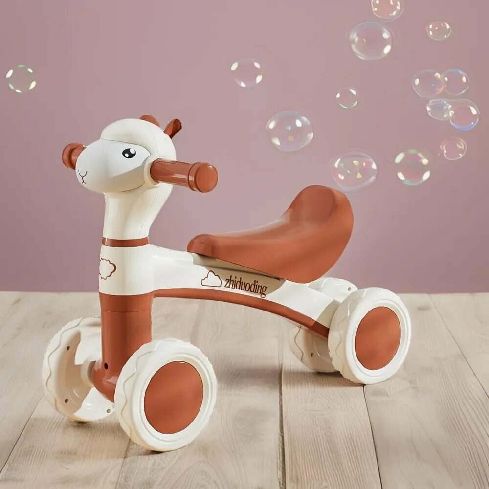 Детский самокат-балансир "Puff Bubbles" 3 в 1 4 колеса, от 1 года, с подсветкой и мыльными пузырями