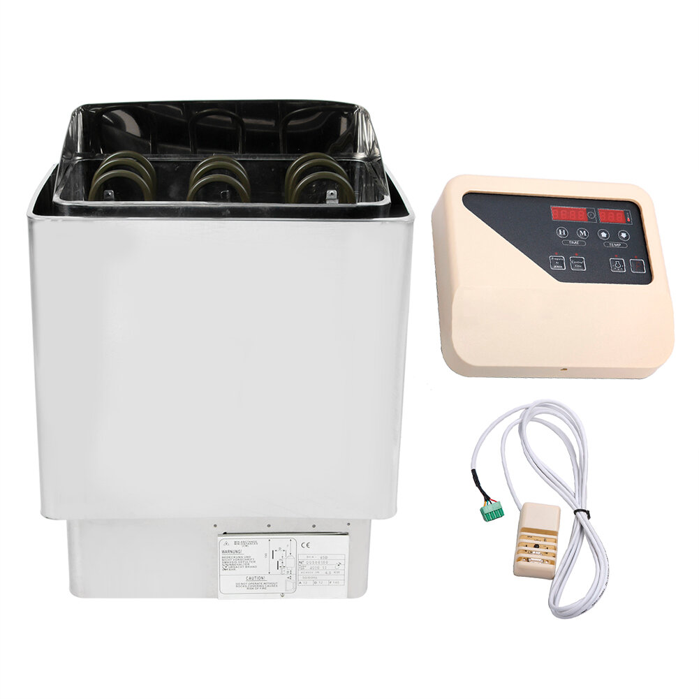 4,5 кВт 220 В из нержавеющей стали, отопление для ванной комнаты, сауна, паровой двигатель, печь-нагреватель с внутренним контроллером