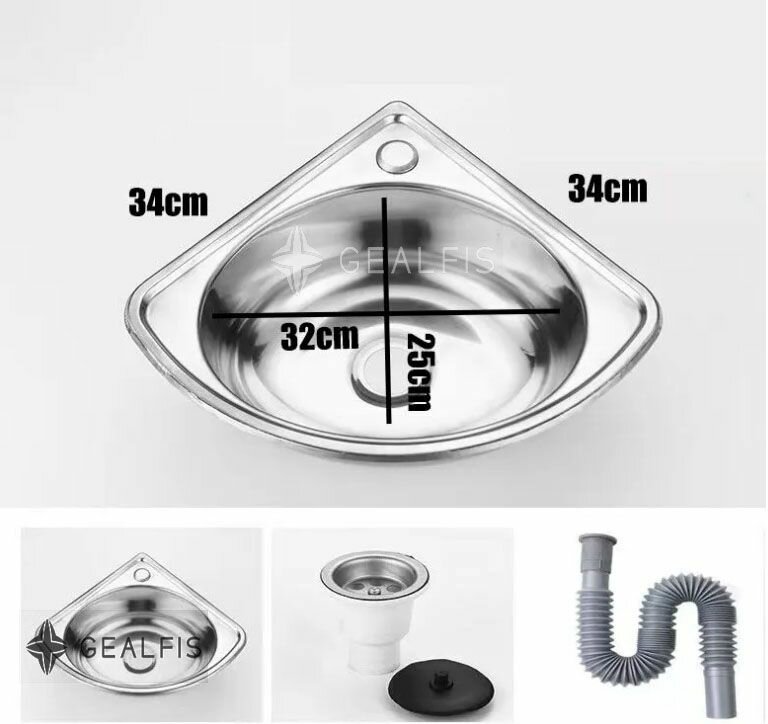 Угловой треугольный таз, материал из нержавеющей стали 304, раковина на столешнице для кухни, ванной комнаты, подходит для чистки и мытья овощей, Матовый никелированный