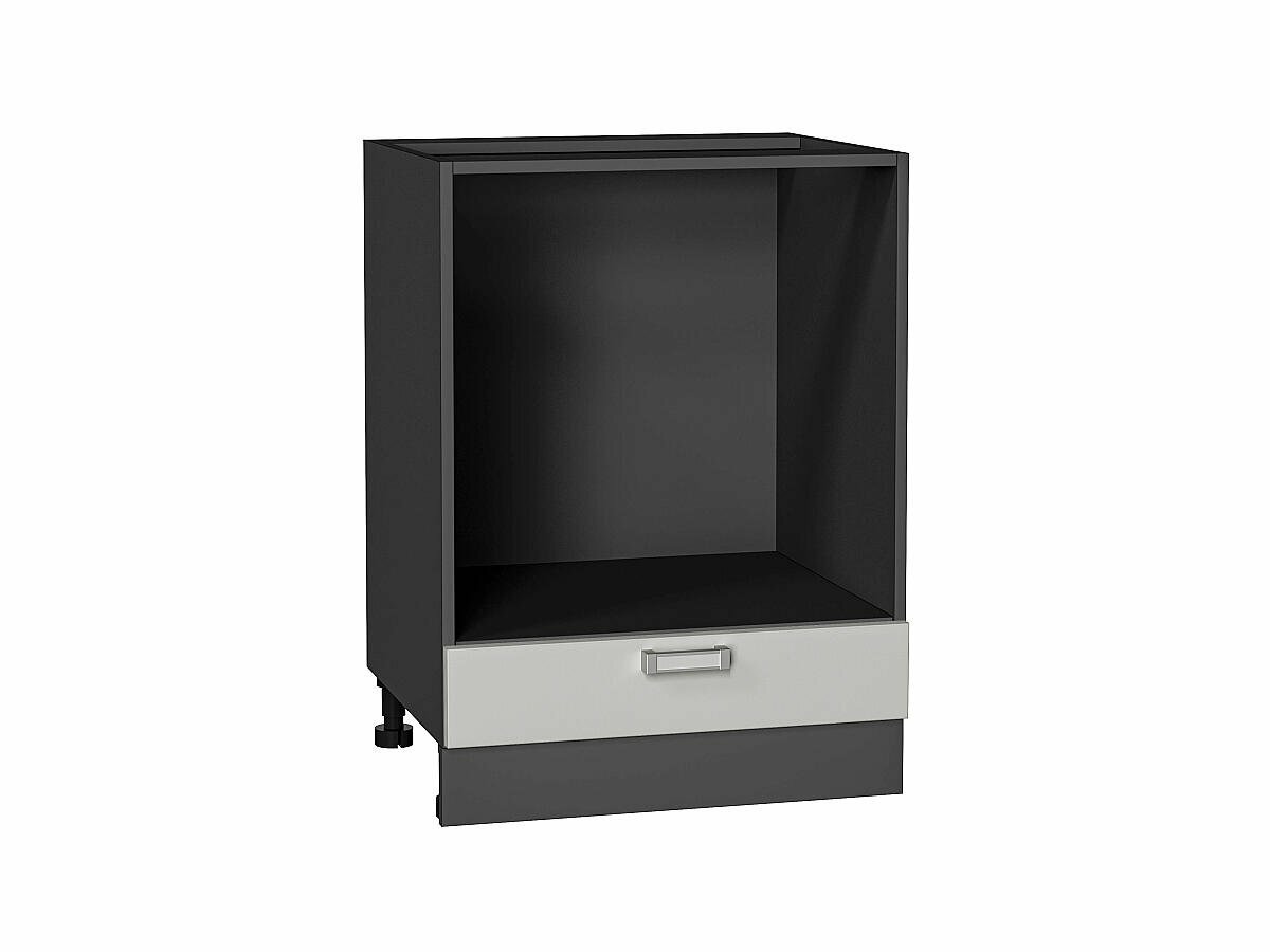 Шкаф нижний под духовку Лофт, цвет фасада Grey Silk, цвет каркаса Graphite, 816*600*476 мм