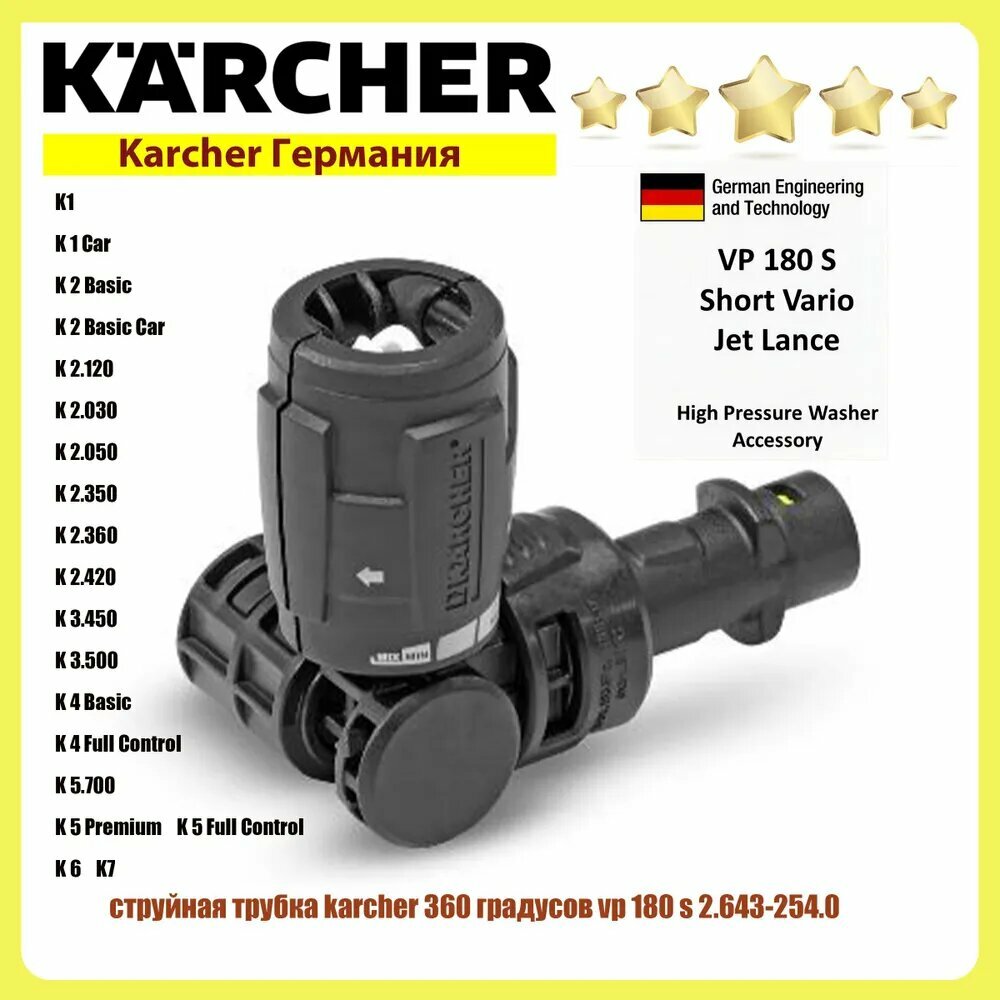 Струйная трубка karcher 360 градусов vp 180 s 2.643-254.0