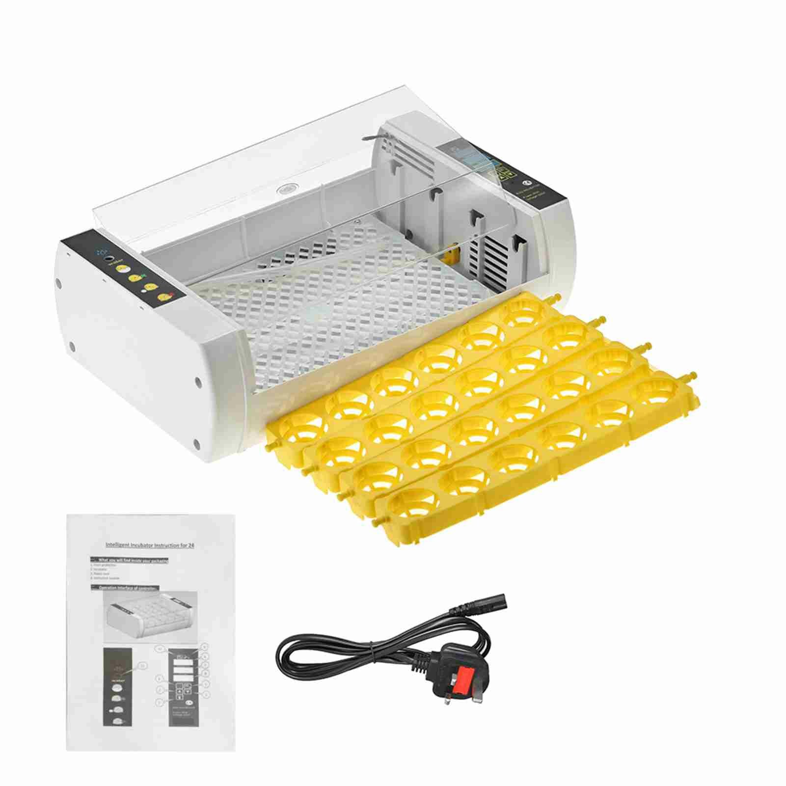 Интеллектуальный автоматический инкубатор для яиц на 24 яйца с контролем температуры для инкубатора для выведения цыплят, уток, птиц, перепелов, домашней птицы, переменного тока 220 В