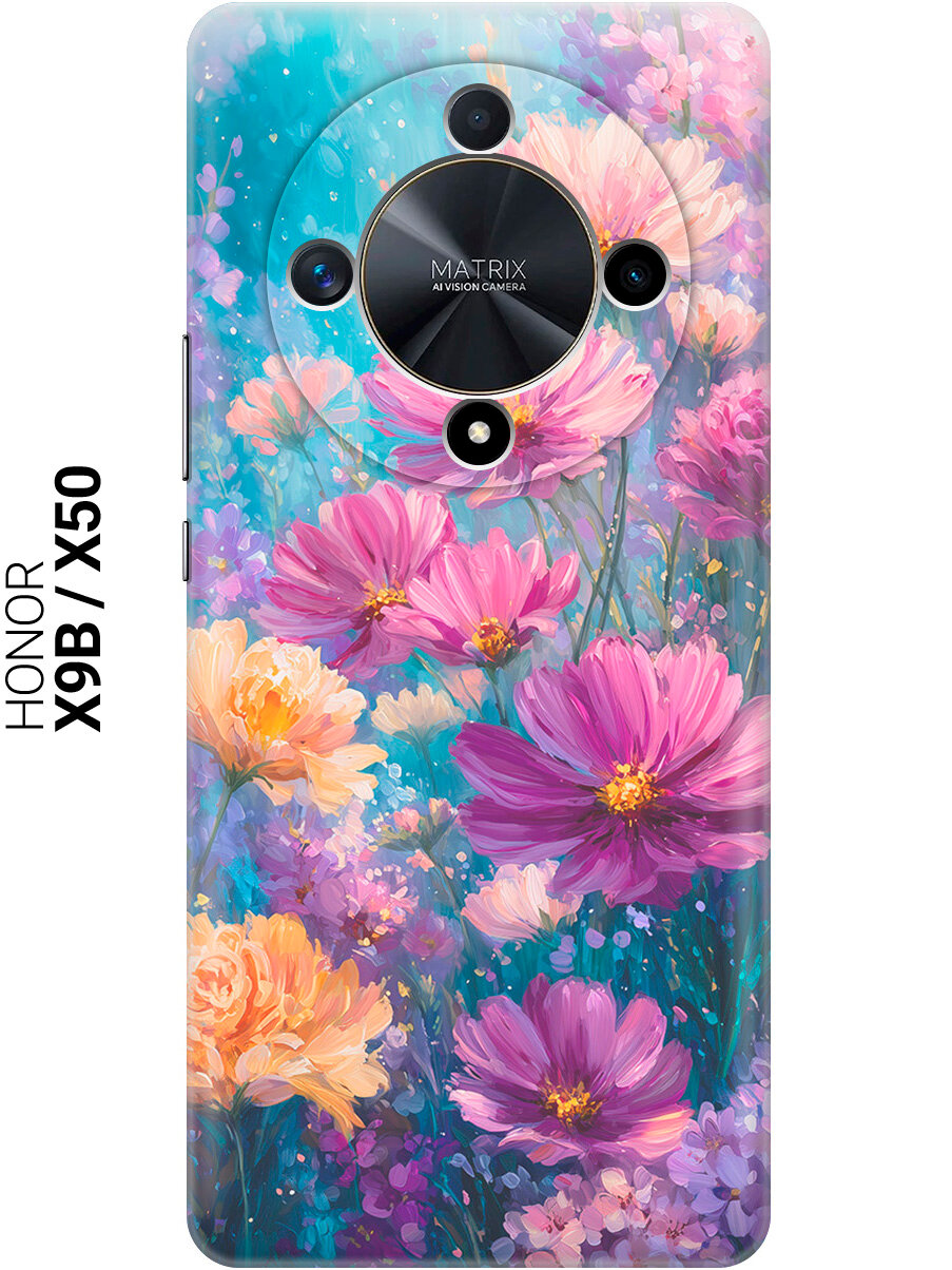 Силиконовый чехол на Honor X9b / X50 с принтом "Палитра полевых цветов"