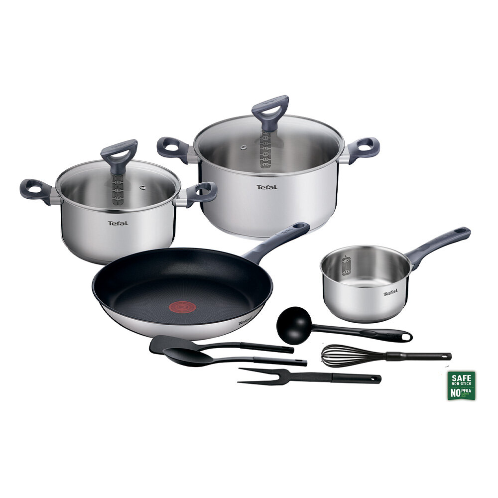 Набор посуды Tefal "Daily Cook" G713SB45, серебристый, нержавеющая сталь