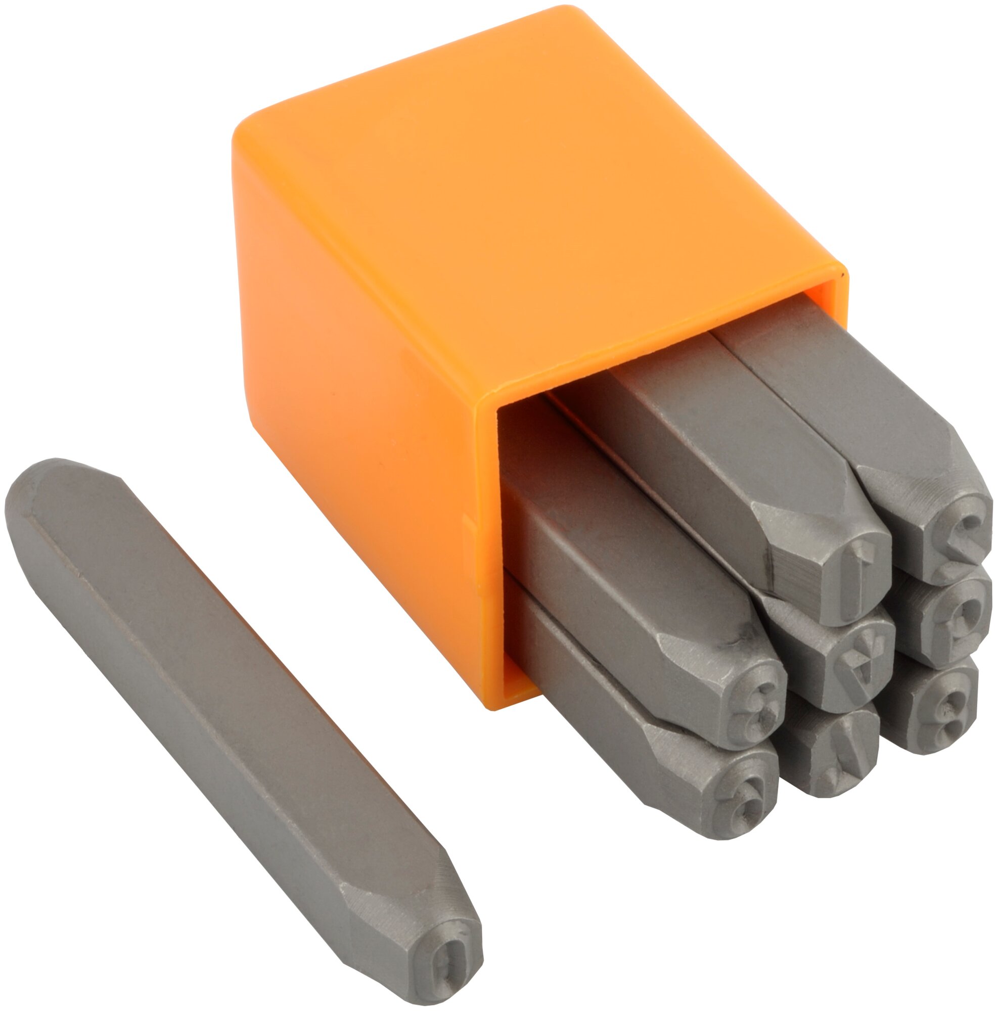 Набор ударных клейм цифровых 0/1/2/3/4/5/6/7/8 шрифт-8мм 66х10х10мм 58-62HRC/9штук