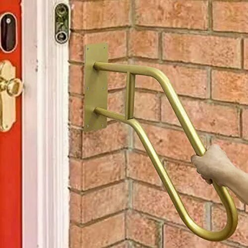 Перила, для наружных ступеней и гаража, металл, 45 см, матово-черные