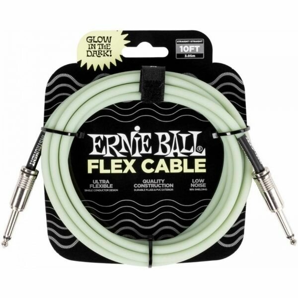 Провод инструментальный 3 метра Ernie Ball P06436 светится в темноте