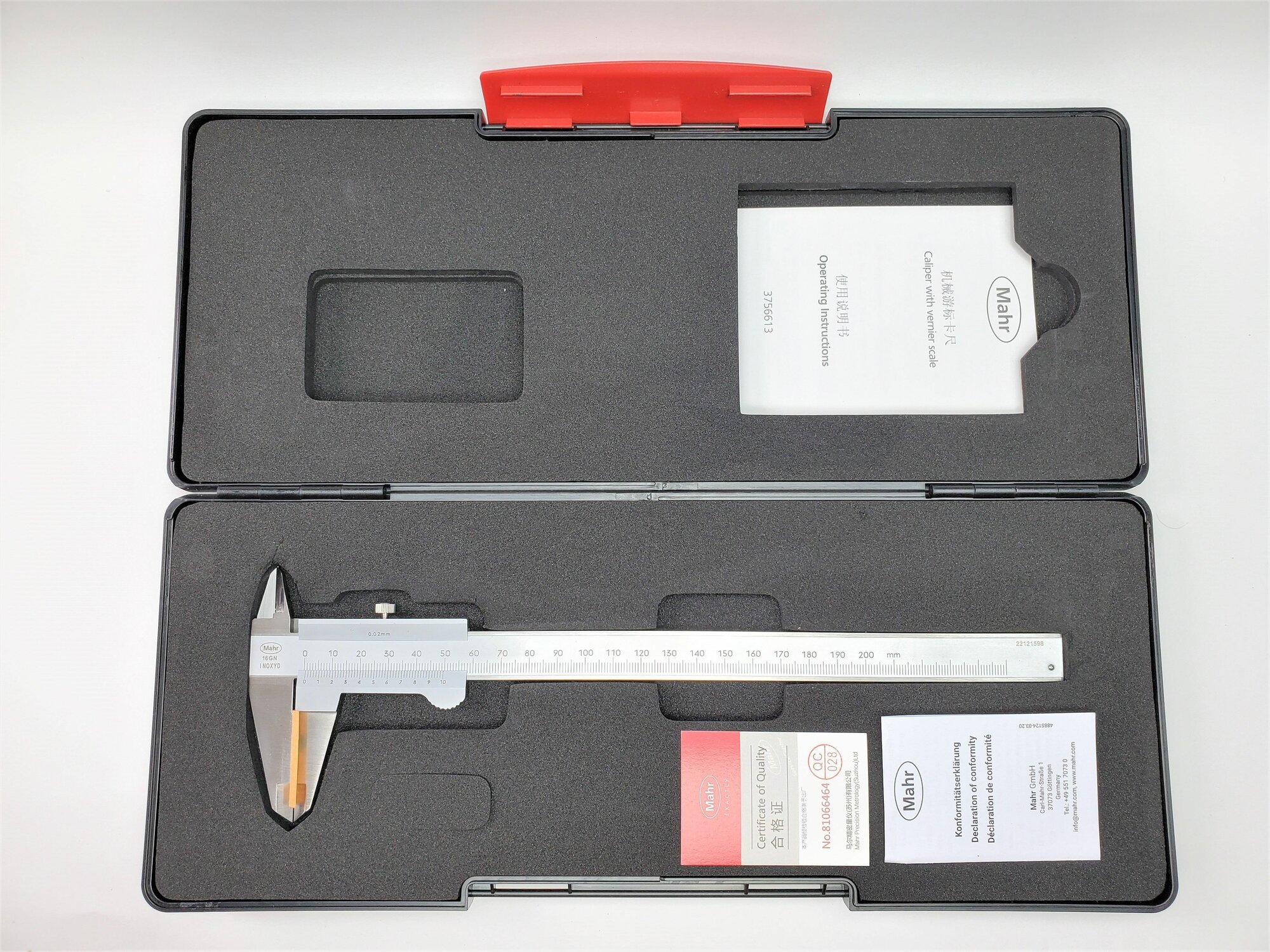 Штангенциркуль нониусный Mahr 16GN 200мм