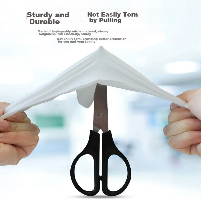 INTCO Disposable Gloves, Nitrile, Thickened, Durable, for Kitchen, Catering, Food-Grade, Household Cleaning, Industrial Use, White, 4.0, Large Size