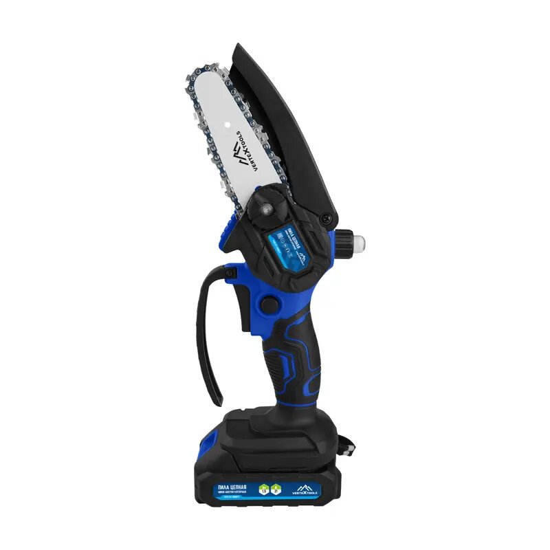 Пила цепная аккумуляторная Vertextools VCPC-21-1-100SET1 21 В шина 10 см 1.5 Ач АКБ и ЗУ входит в комплект