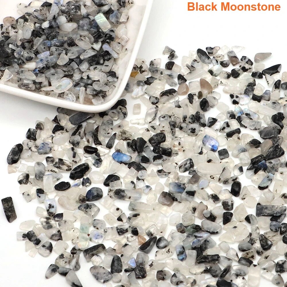 Кристаллы гравия 20г/50г/100г Черный, 100g, Black Moonstone