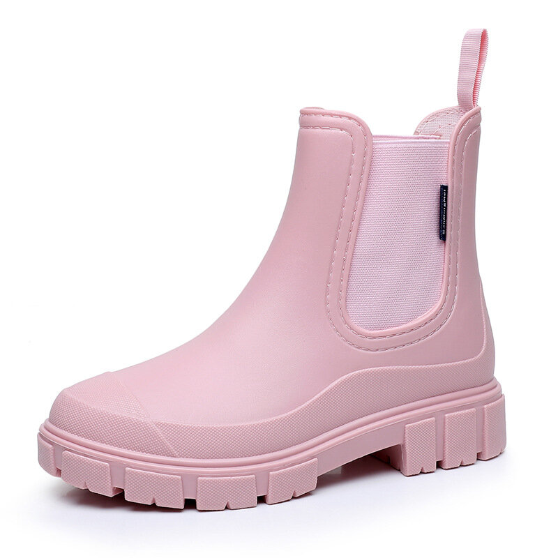 Модные резиновые сапоги Chelsea, женские универсальные резиновые сапоги, ботинки Martin, нескользящие водные сапоги, резиновые сапоги для взрослых, полусапожкиРазмер обуви. EU:38
