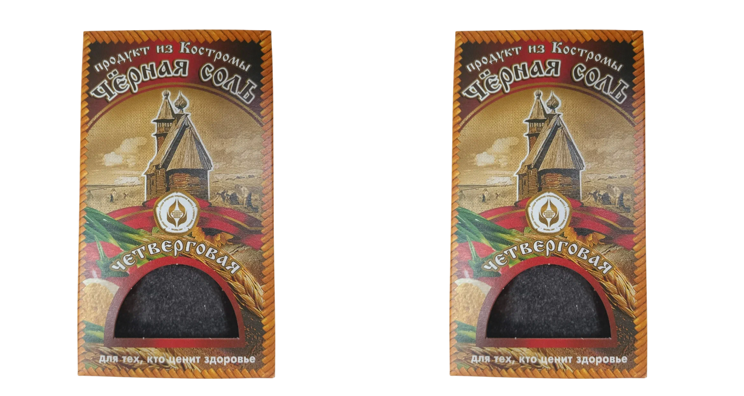 Соль Костромская Четверговая, высший сорт, 100 г, картонная упаковка, 2 уп
