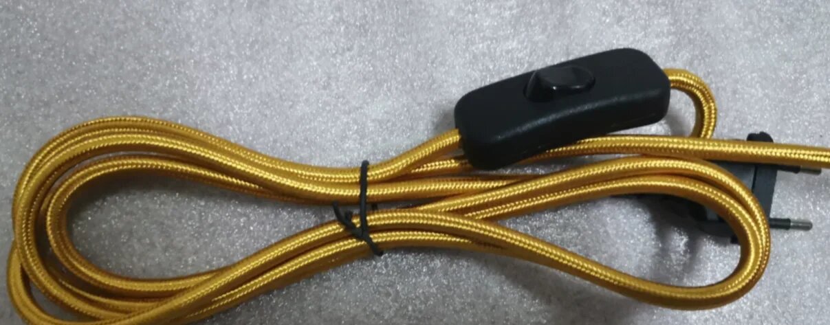 Кабель питания с выключателем, желтый, 220В, Color: F