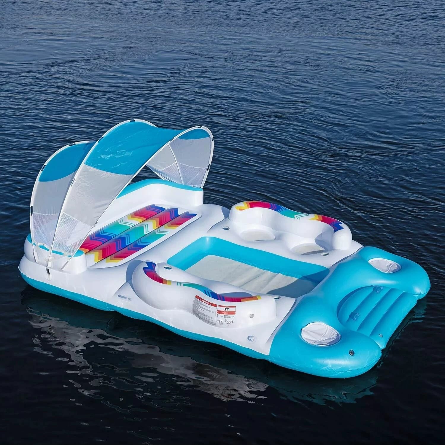 Кровать плавающая Water Toys, ПВХ, белая/синяя, 3м х 3м, до 500 кг