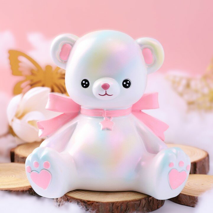 Копилка для денег детская, Медведь, пластик, подарок на день рождения