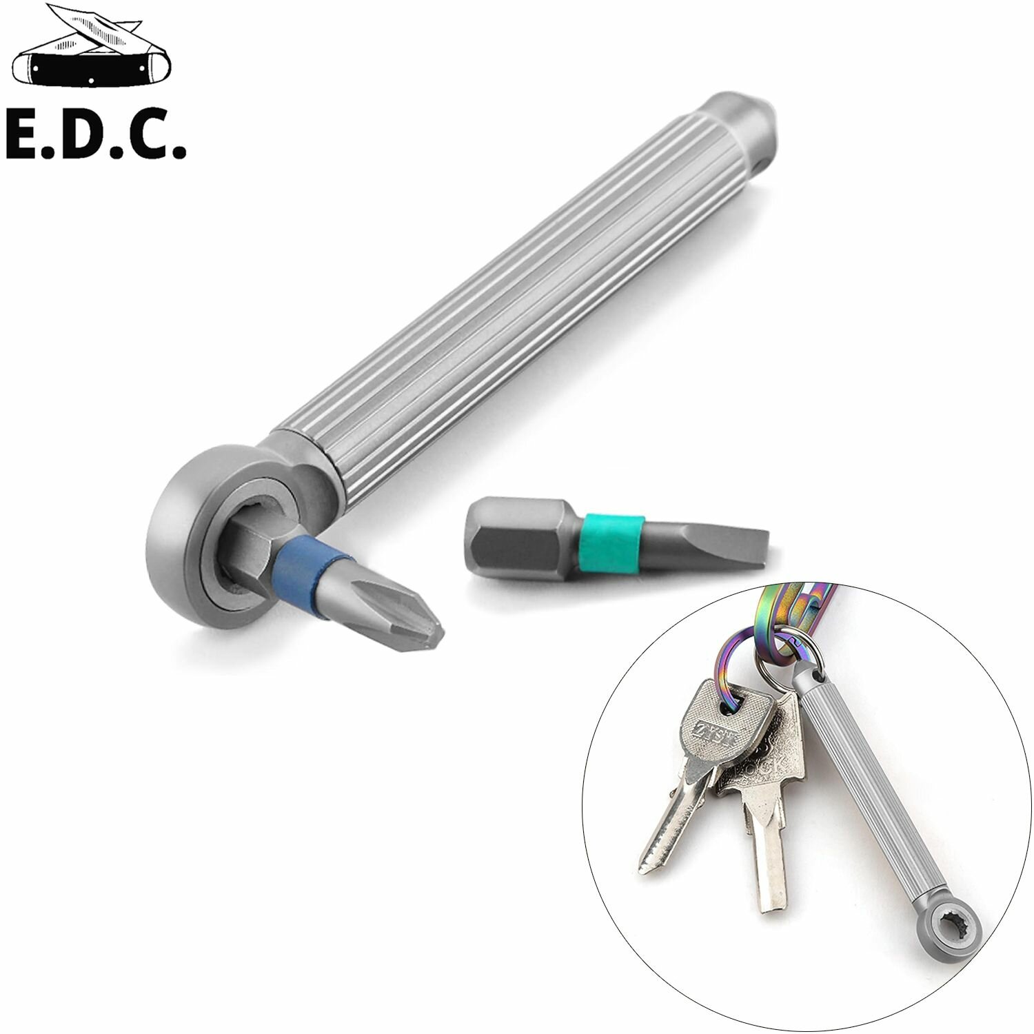 Мини-отвертка из титана, Мультитул EDC с гаечным ключом, стеклобойкой