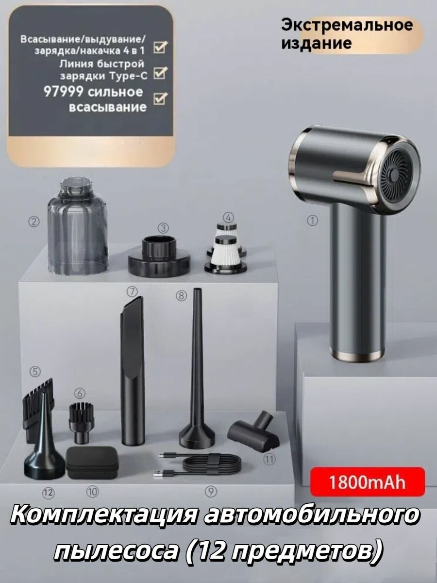 Пылесос для автомобиля беспроводной/Автопылесос мощный