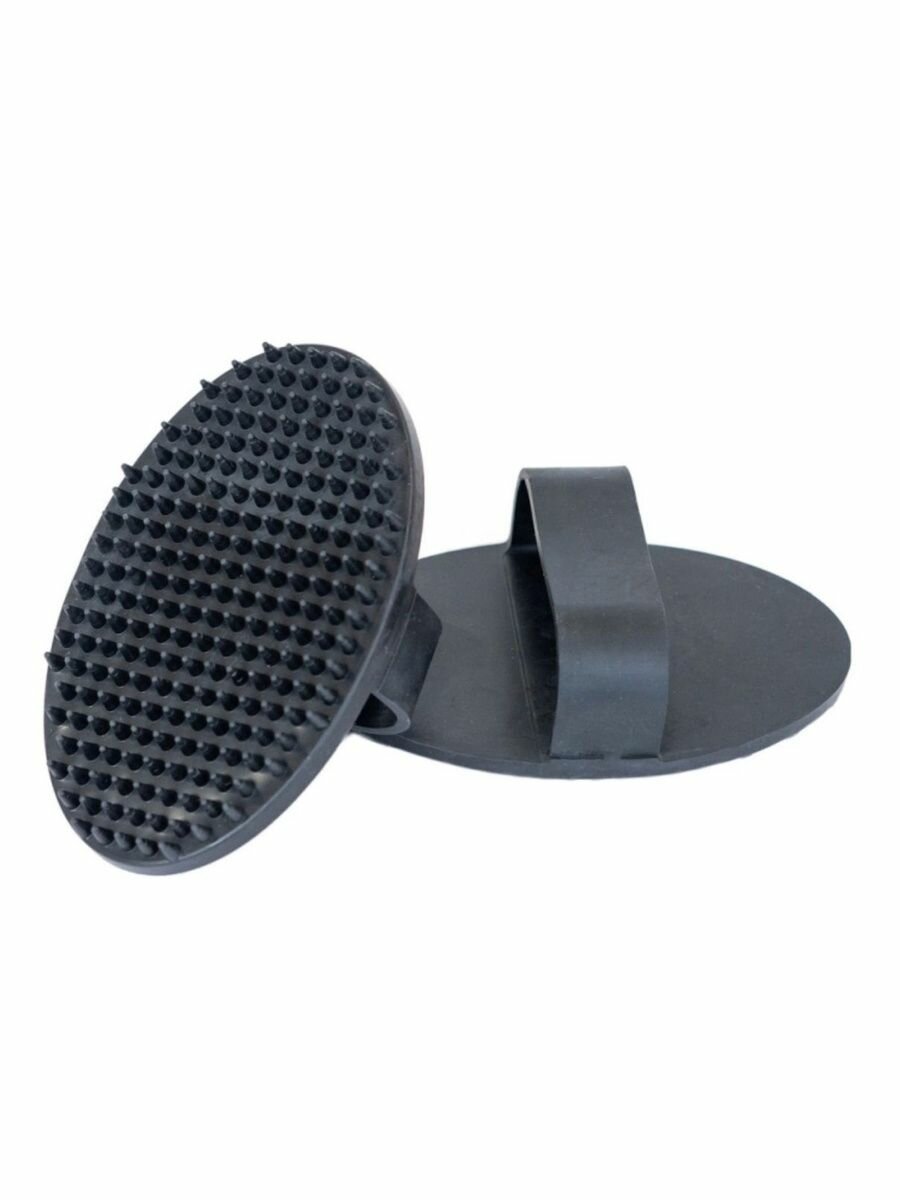 Расческа для животных массажная с силиконовыми зубцами для груминга и ухода для длинношерстных и короткошерстных кошек и собак крупных и мелких пород / чесалка против линьки Mpets, черная