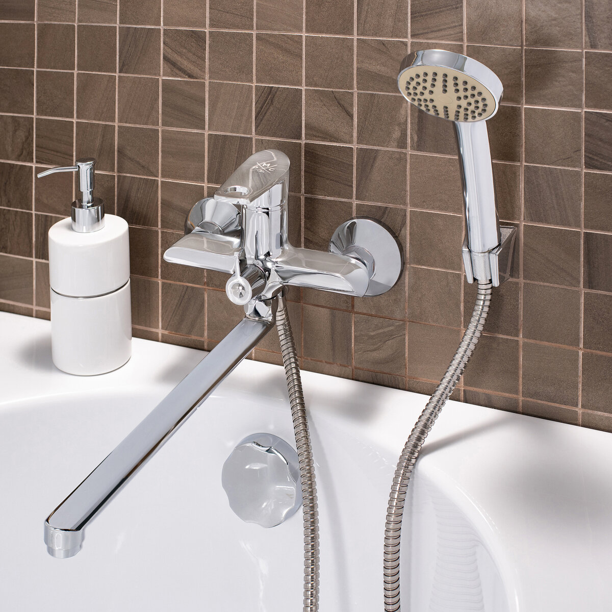 Смеситель для ванны с душем РМС SL137-006E глянцевый Хром