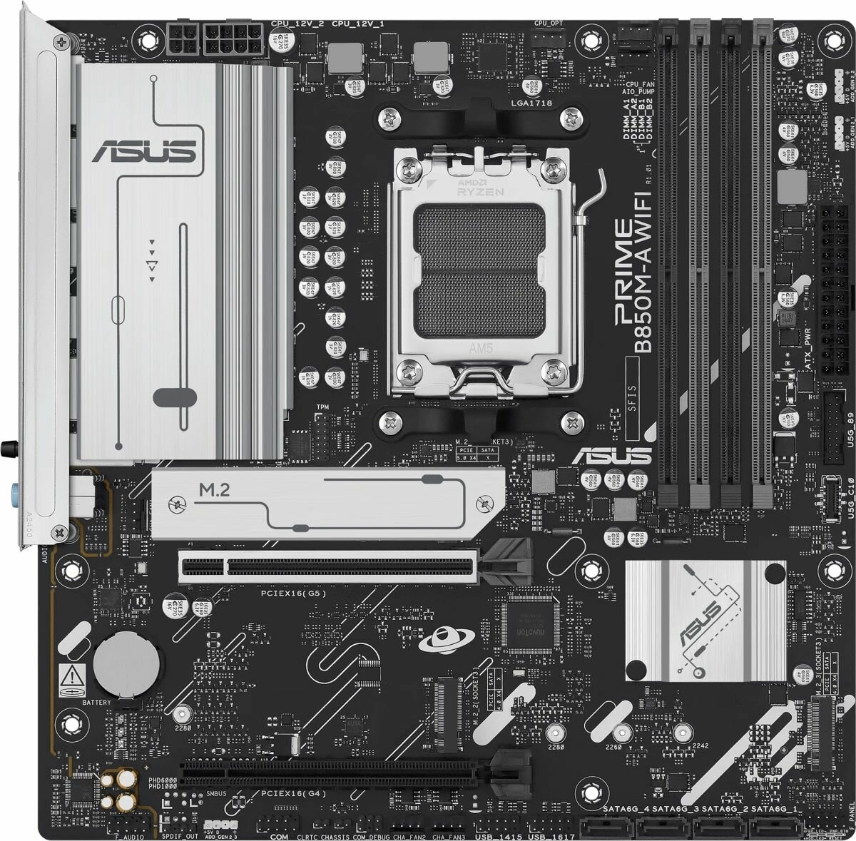 Материнская плата ASUS PRIME B850M-A WIFI, AM5, AMD B850