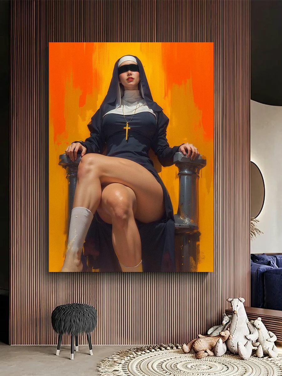 Картина на стену для интерьера - "Голая девушка / Эротика" , 20х30 см.