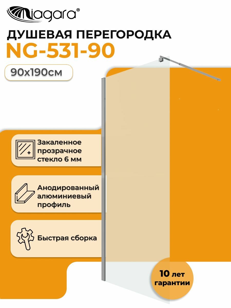 Душевая перегородка Niagara Eco NG-531-90 (90x190 см)