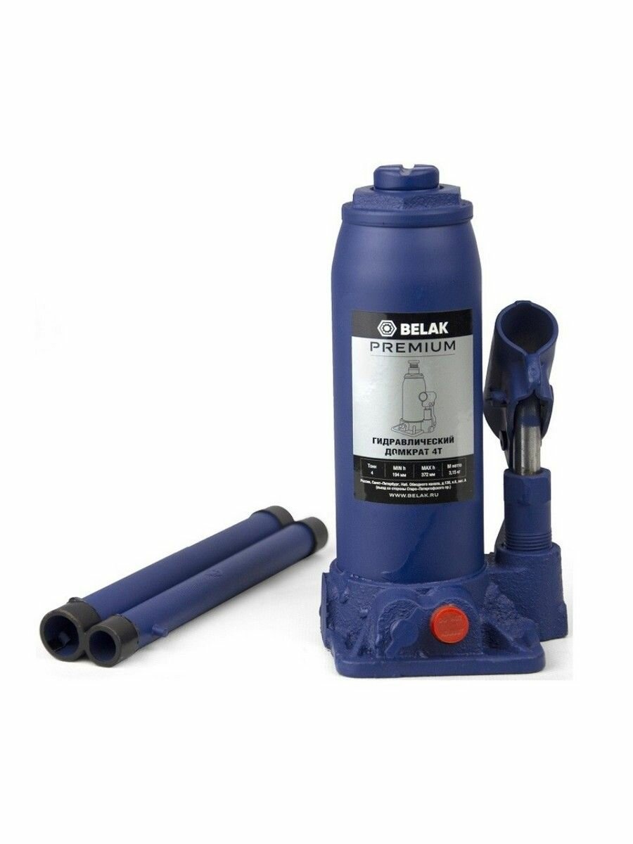 Домкрат бутылочный 4 тонны "БелаАК" Premium, БелАвтоКомплект BAK30012