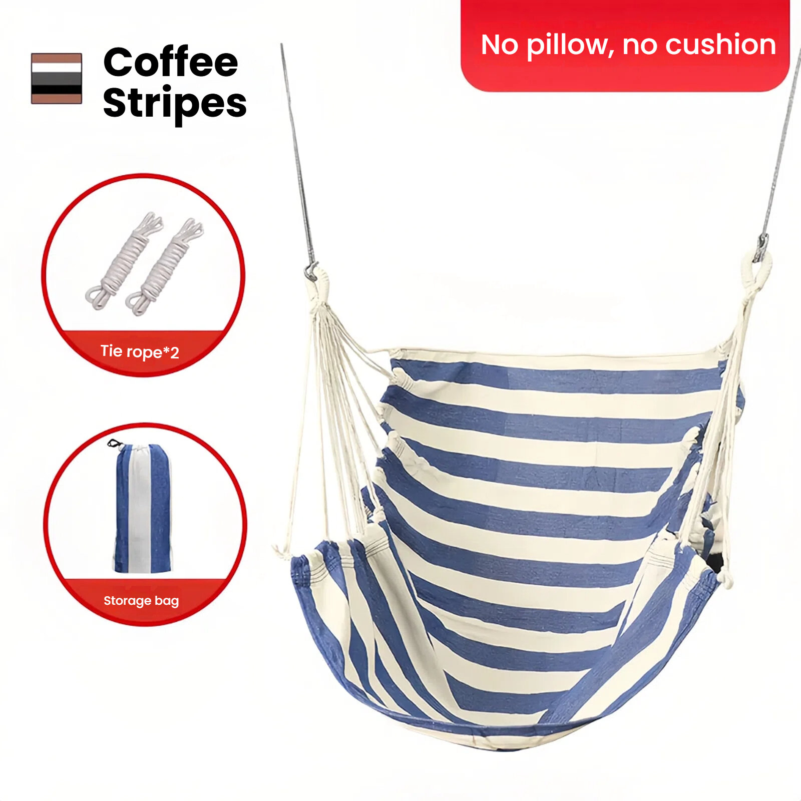 ЛаZY-качели для комнаты：Мягкая поддержка спины, можно использовать как кресло или гамак