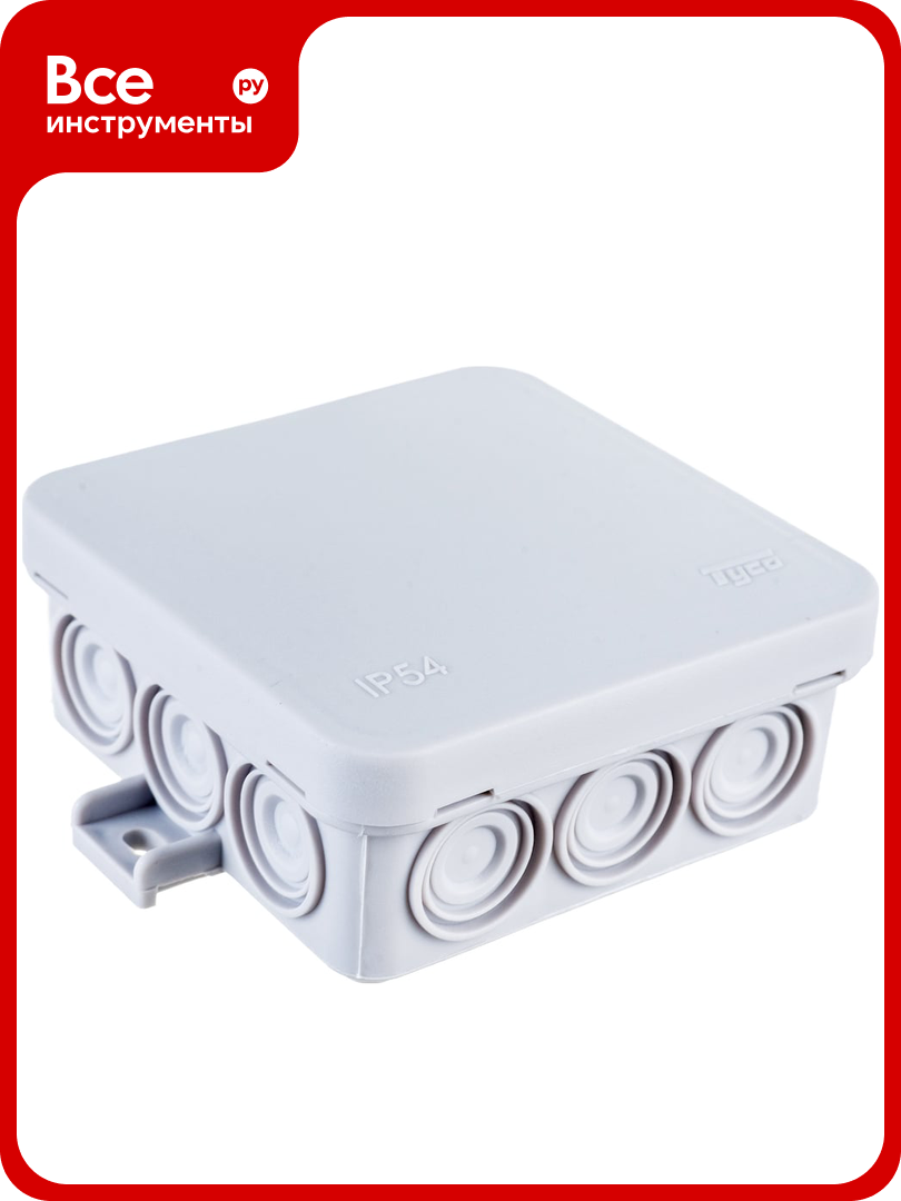 Распределительная коробка Рувинил ОП 85х85х35мм 12 вводов IP54 серый 67093