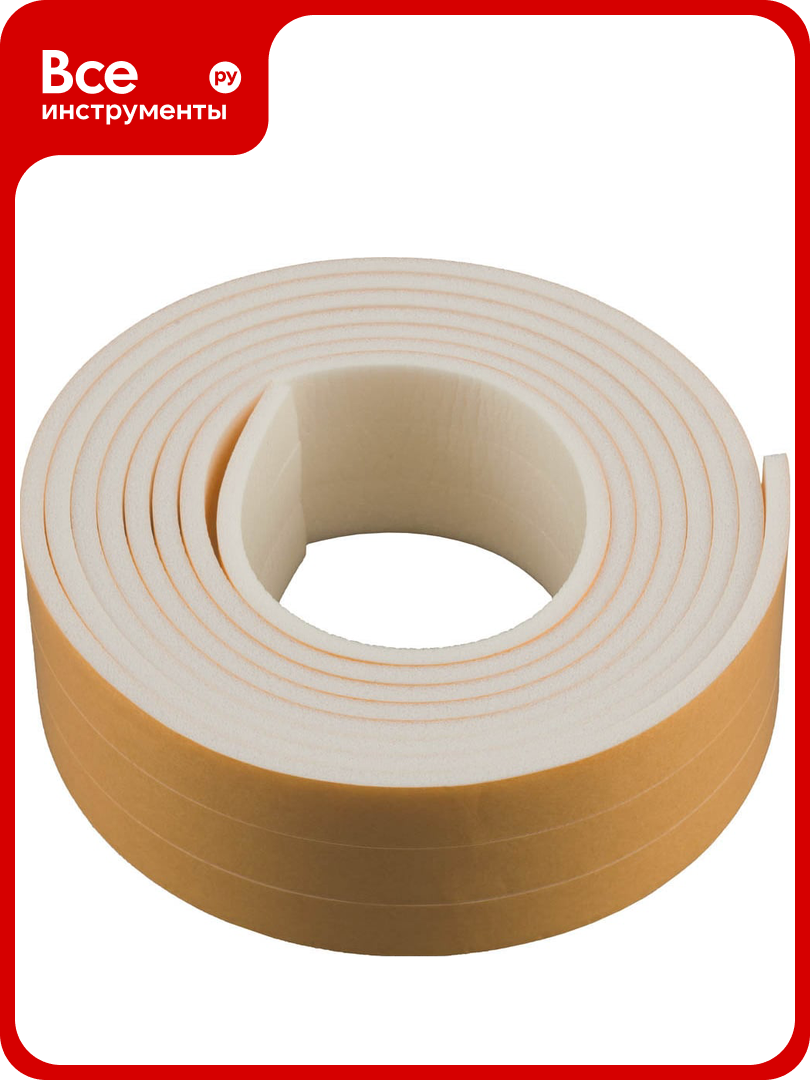 Уплотнитель поролоновый самоклеящийся, Без бренда 5x16мм, 9м 40901-05-16, 9 м