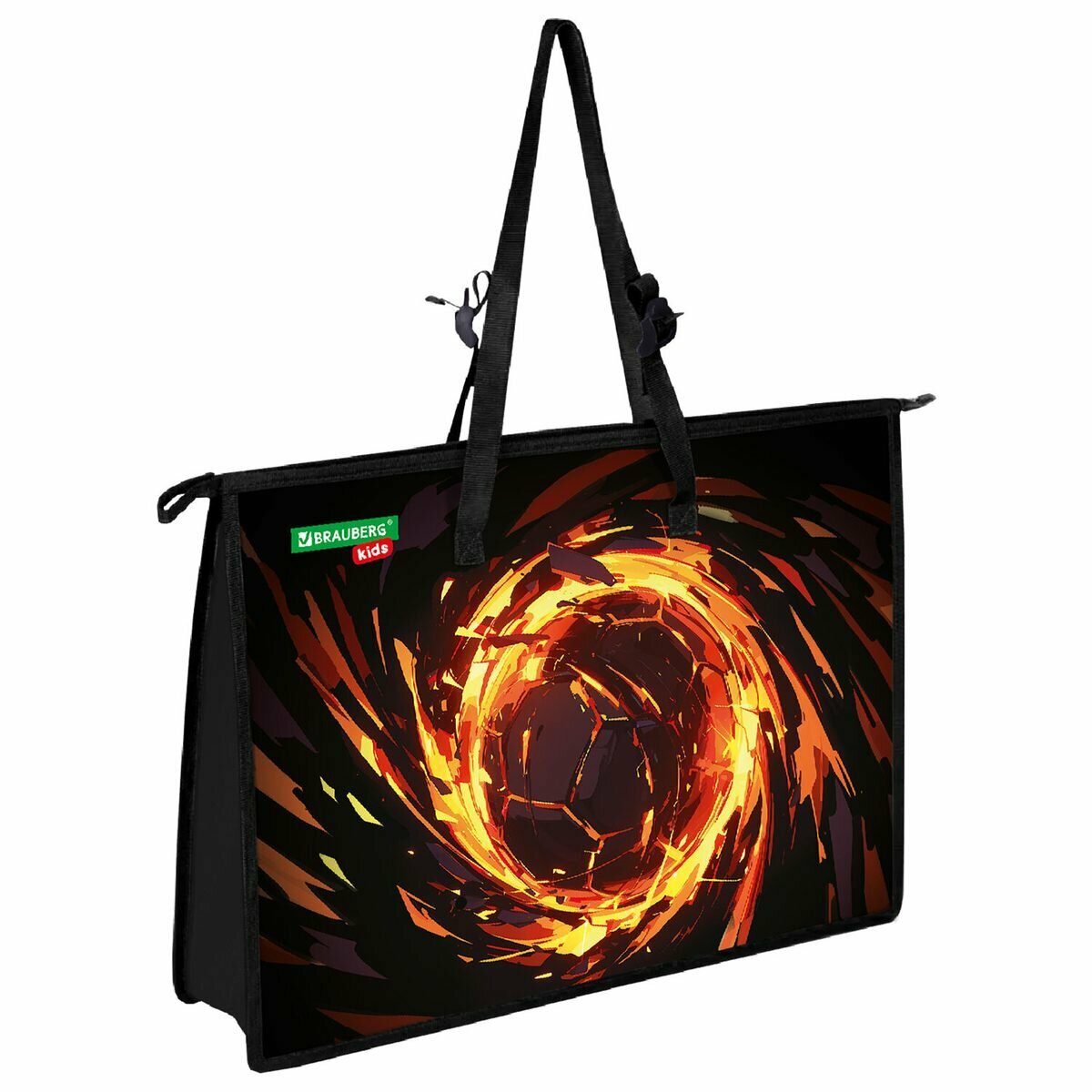 Папка для рисунков и чертежей с регулируемыми ручками А3 Brauberg Kids "Fire split", 1 отделение, карман внутри (273416), 25шт.