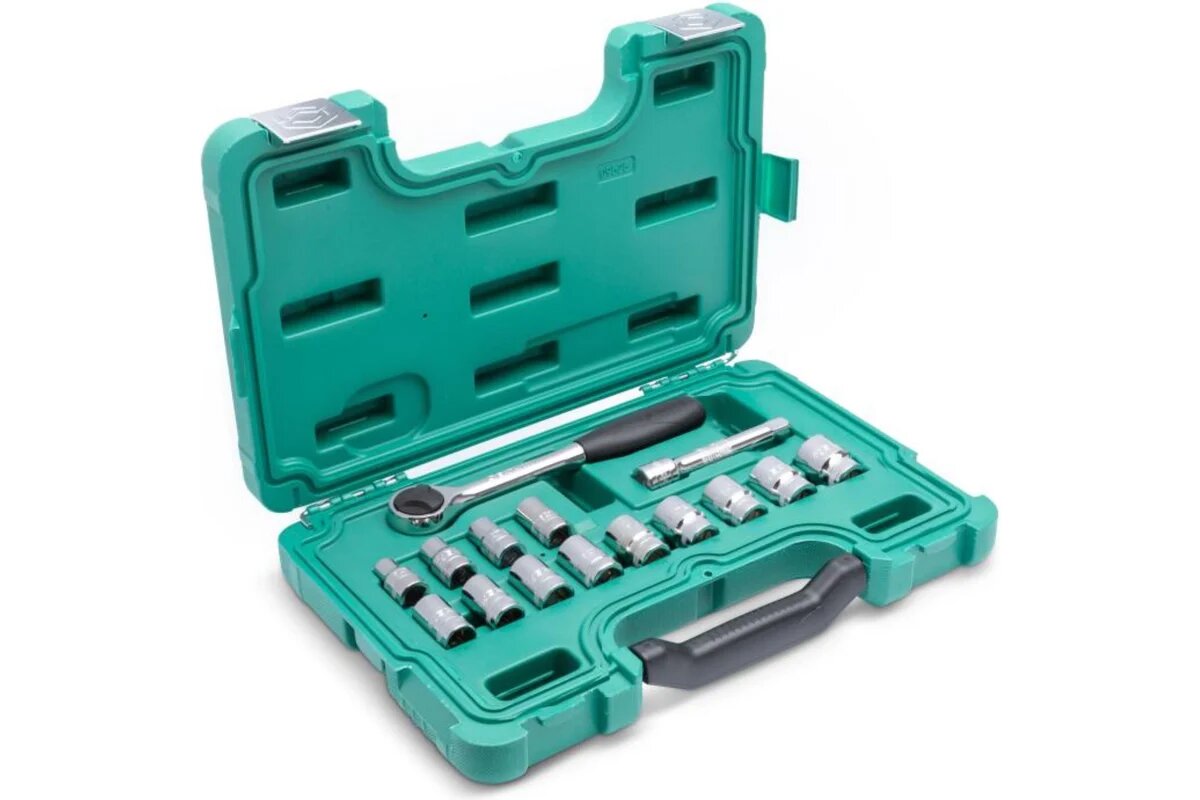 Sata Набор торцевых головок с принадлежностями 15 предметов в пластиковом кейсе 09525